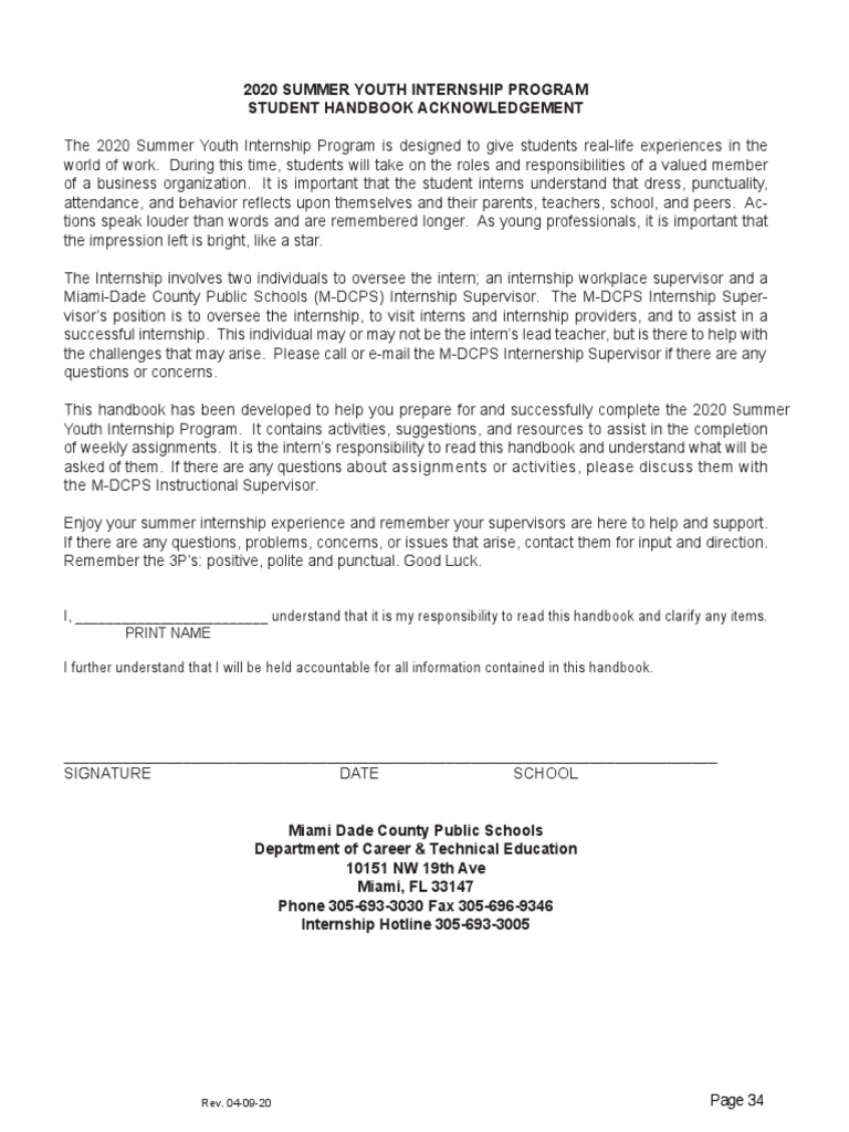 Student Handbook Acknowledgement | PDF | Behavioural Sciences | Learning