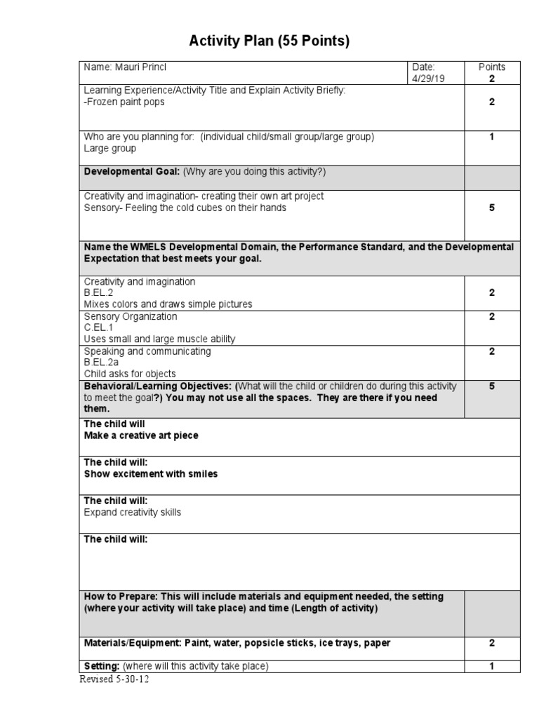 Art Activity Plan | PDF | Creativity | Neuropsychology