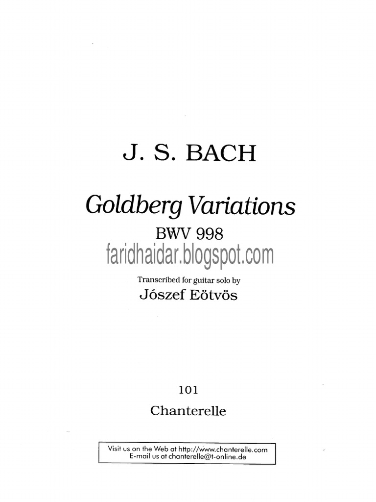Bach-Goldberg Variations PDF | PDF