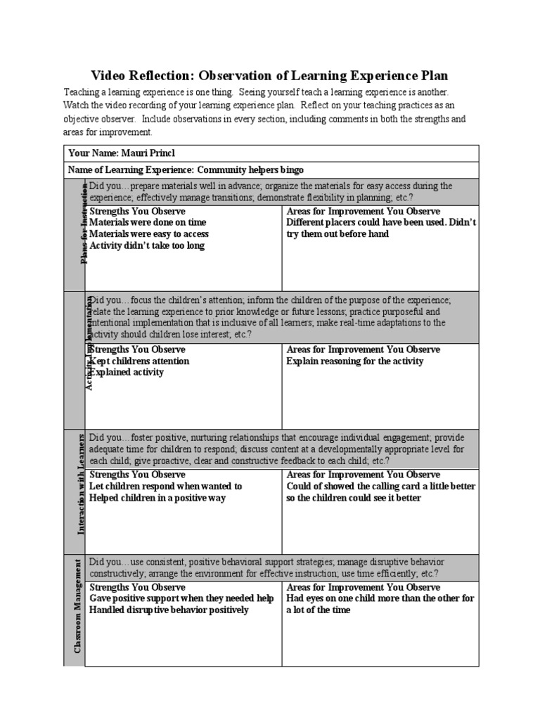 Video Reflection | PDF | Applied Psychology | Learning