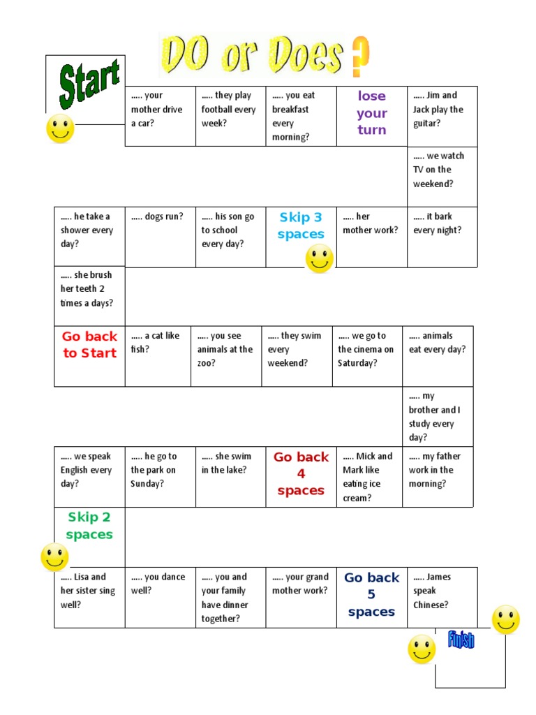 Do-Does Board Game | PDF