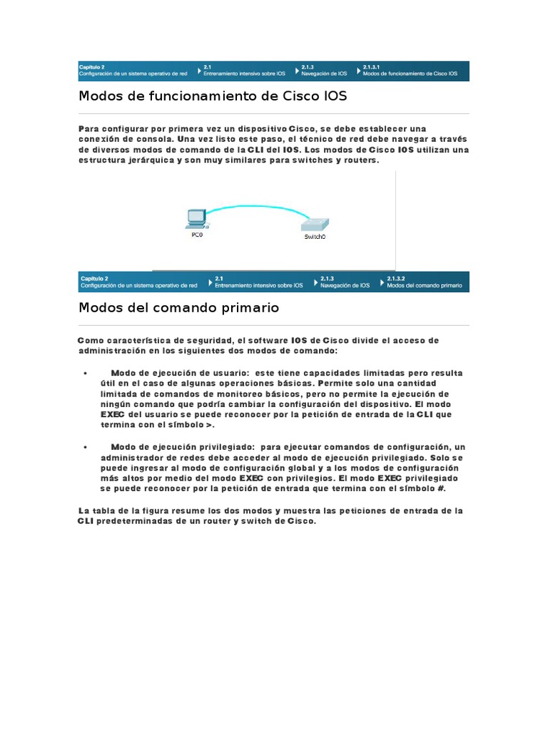 Guía completa sobre los modos de comando de Cisco IOS | PDF | Dirección ...