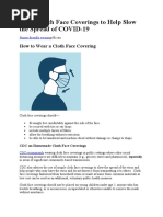 CDC - Cloth Face Mask | PDF | Clothing | Textiles