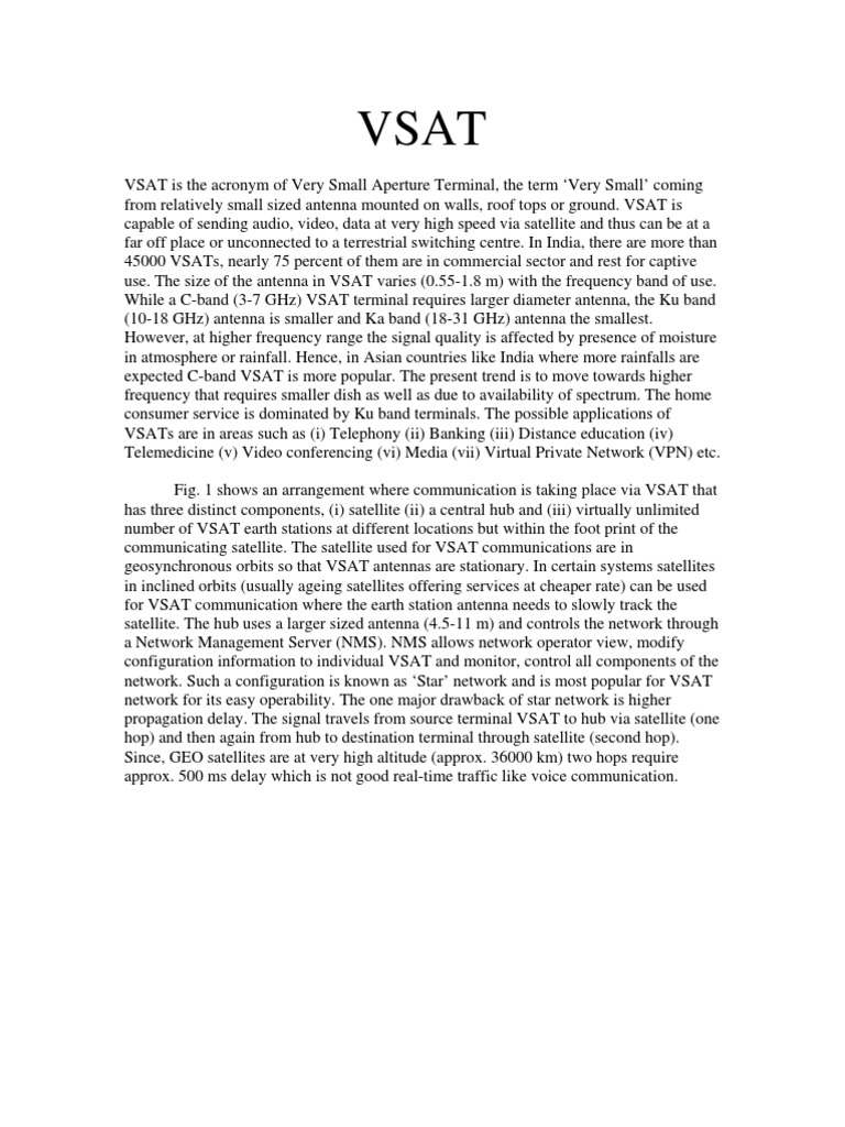 Supplementary Reading Material On VSAT | PDF | Very Small Aperture ...