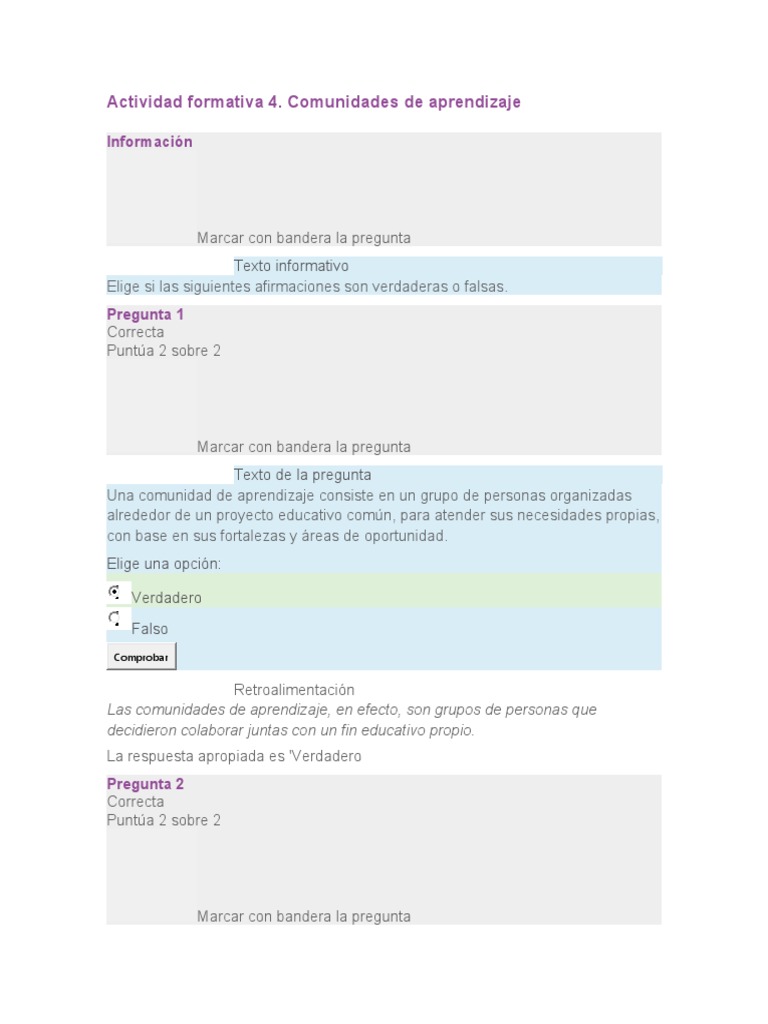 Comunidades De Aprendizaje En Línea Pdf Tecnología De Información Y
