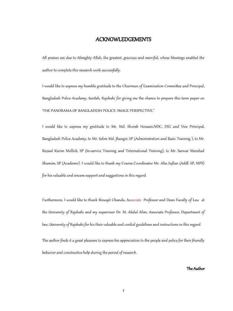 Acknowledgement | PDF | Career & Growth | Foreign Language Studies