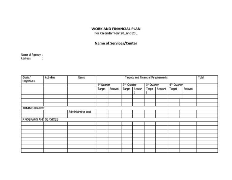 Work and Financial Plan2 | PDF