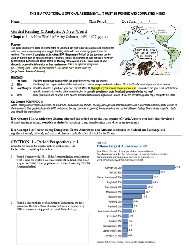 Guided Reading & Analysis: A New World Chapter 1 | PDF | Age Of ...