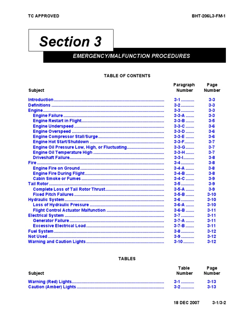 Section 3: Emergency/Malfunction Procedures | PDF | Helicopter | Aviation