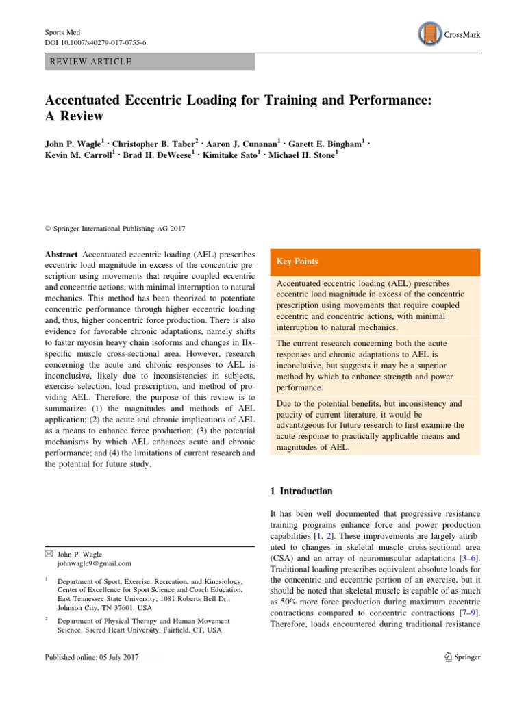 Accentuated Eccentric Loading For Training and Performance: A Review ...