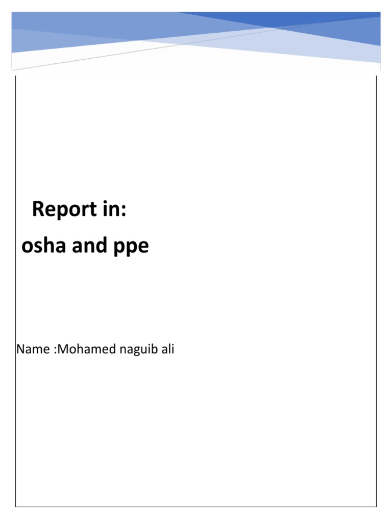 Osha An Ppe | PDF | Personal Protective Equipment | Occupational Safety ...