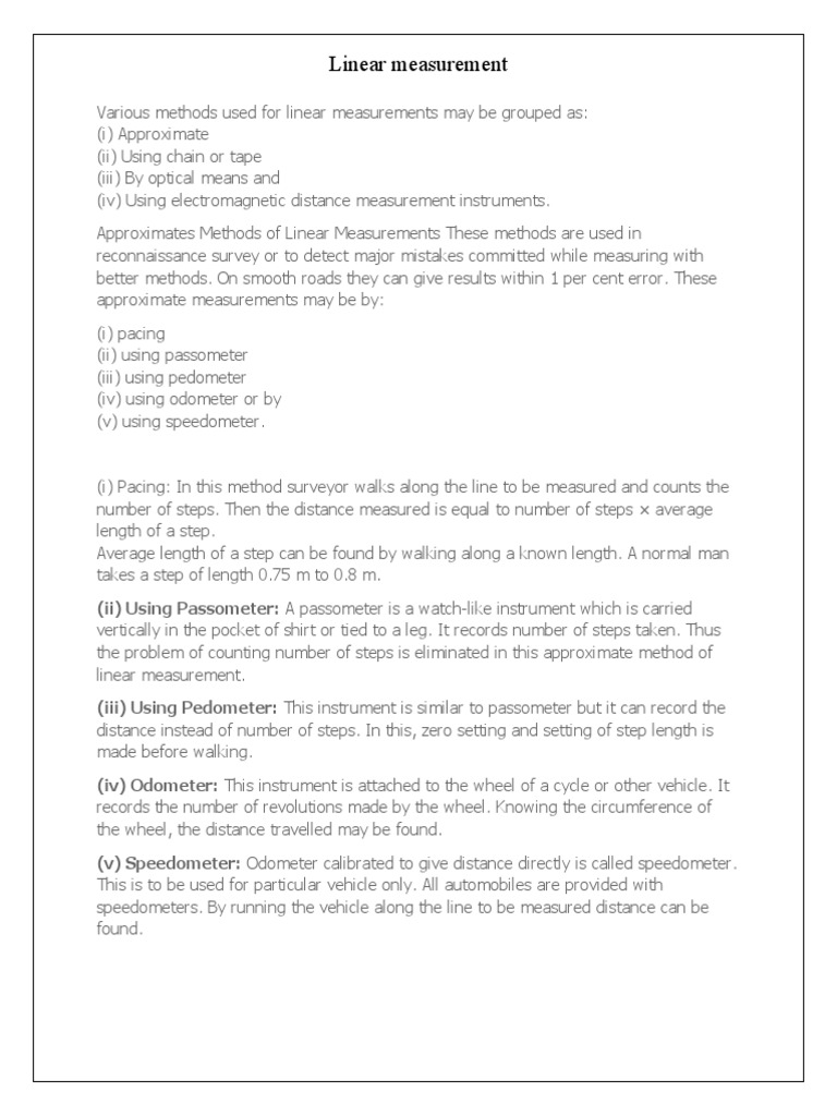 Linear Measurement | PDF | Surveying | Measurement