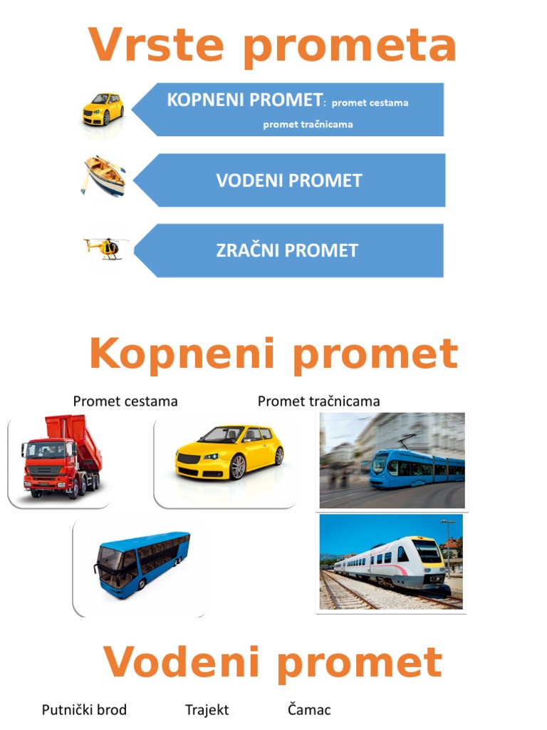 Prometna Sredstva I Vrste Prometa | PDF