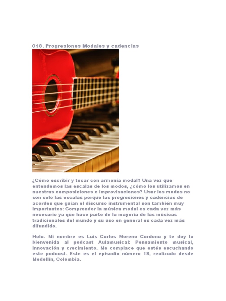 Progresiones Modales y Cadencias | PDF | Acorde (Música) | Escala (música)
