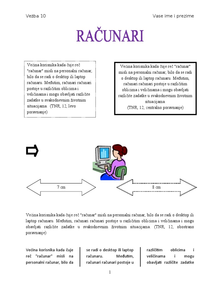 WORD VEZBA 10 TexBox, Oblici, Slika I Tekst, Formule | PDF