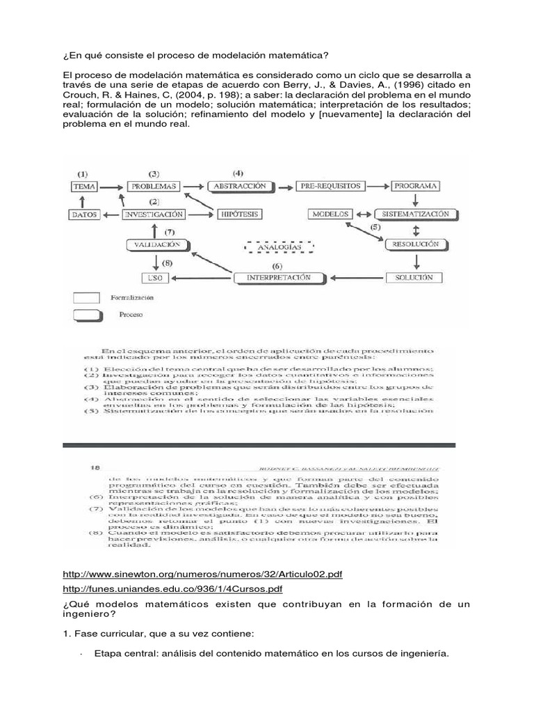 Proceso de Modelación Matemática en Ingeniería | PDF | Enseñanza de ...