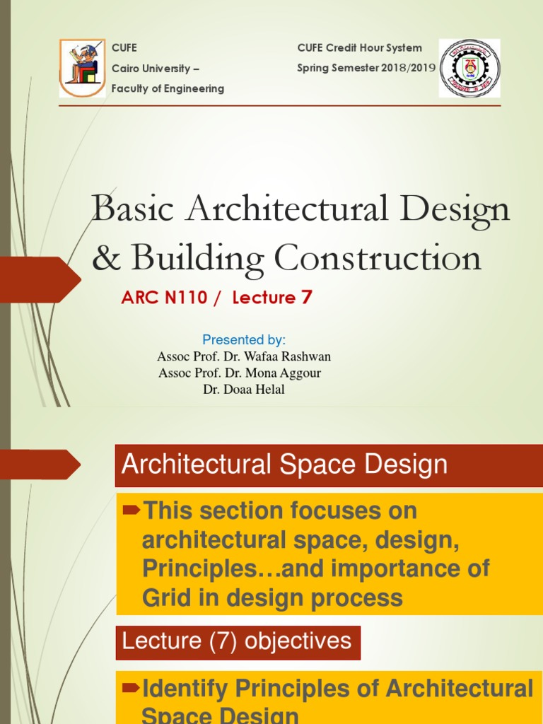 Basic Architectural Design & Building Construction: ARC N110 / Lecture ...