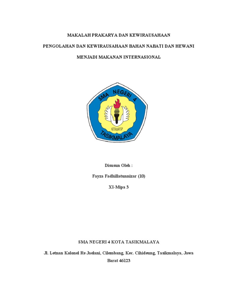 Makalah Prakarya Dan Kewirausahaan | PDF