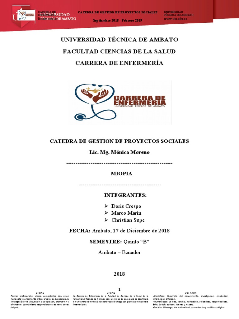 Proyecto Miopia | PDF | Ojo humano | Sentidos