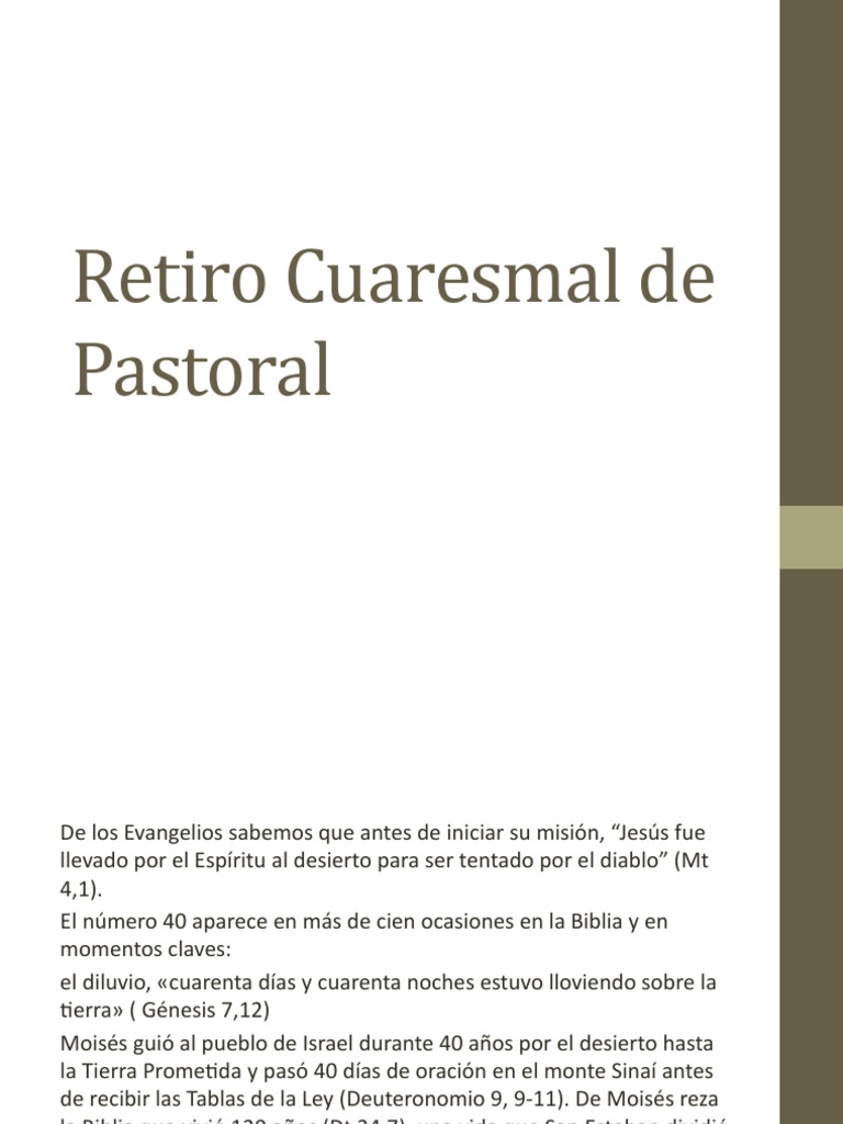 Retiro Cuaresmal de Pastoral | PDF | Tentación | Moisés