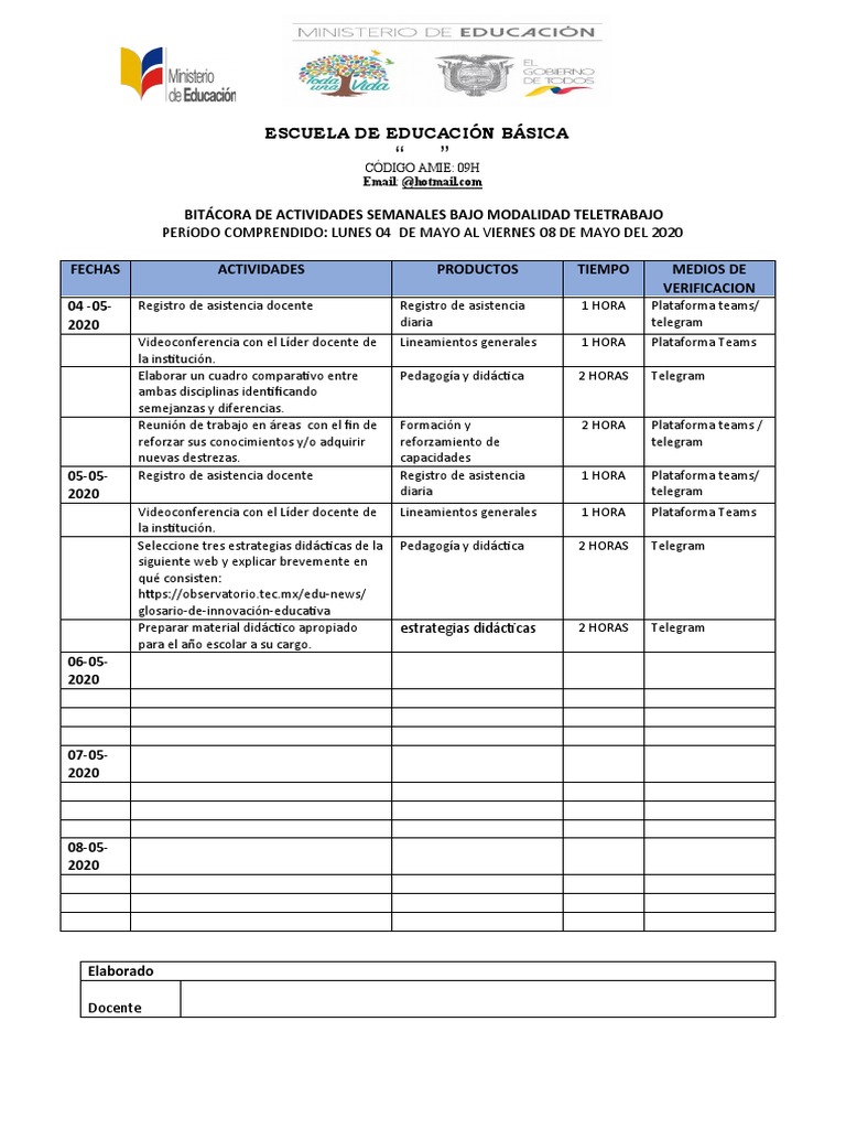 Bitacoras Semanales | PDF | Cognición | Aprendizaje