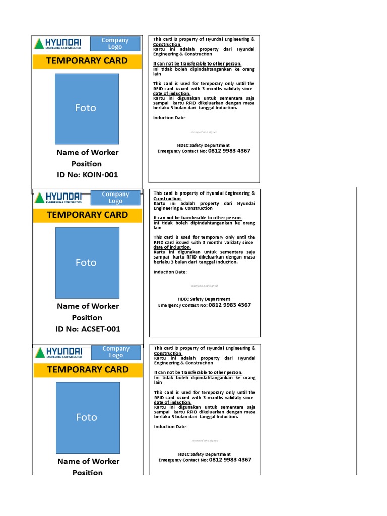 Temporary ID Card | PDF | Business