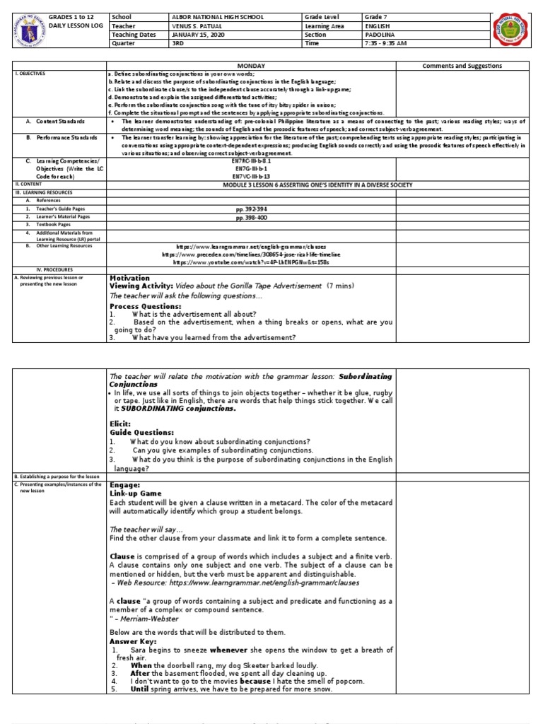 G7 Demo Logical Connectors | PDF | Subject (Grammar) | Clause