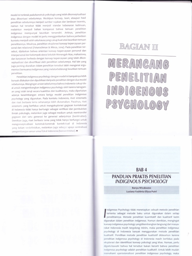 Psikologi Indigenous BAB 4 & 5 - Fatur PDF | PDF