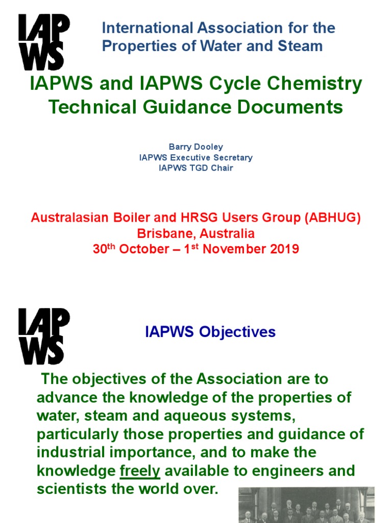 IAPWS and IAPWS Cycle Chemistry Technical Guidance Documents | Download ...