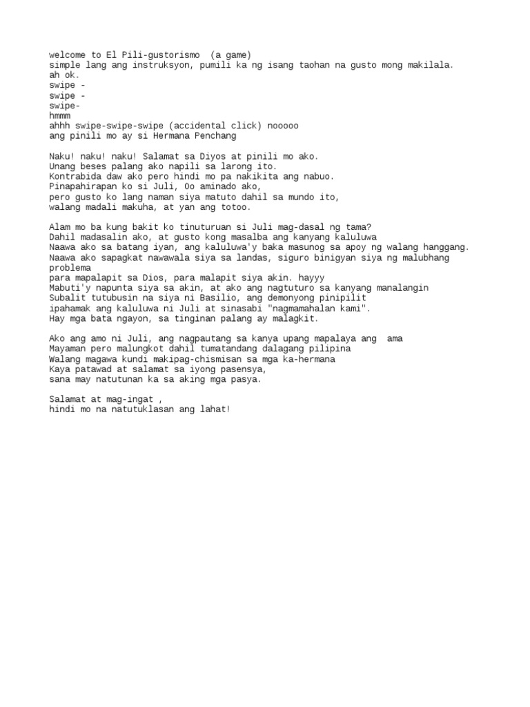 Hermana Penchang Monologue | PDF