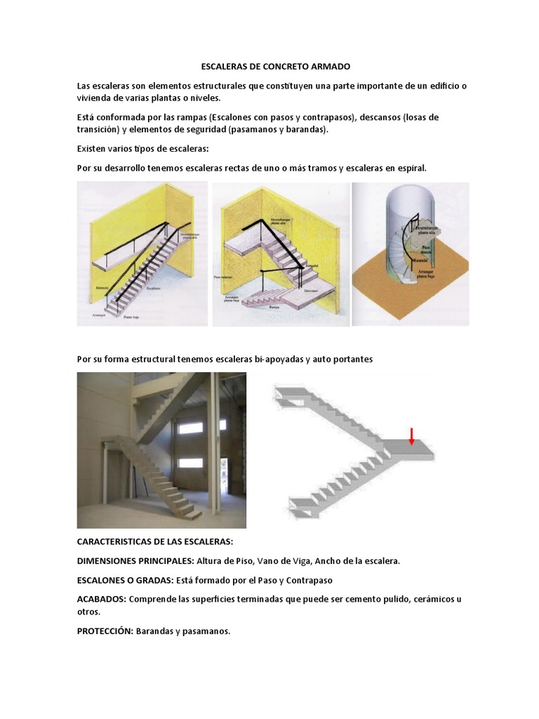Escaleras de Concreto Armado - Proceso Constructivo | PDF | Hormigón | Materiales