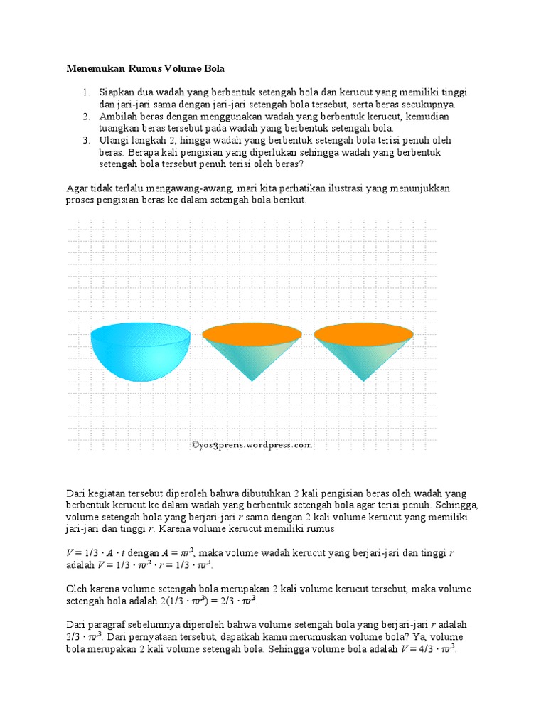 Materi Volume Bola - Matematika | PDF