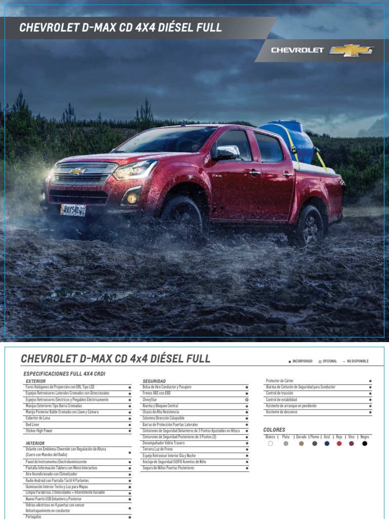 Ficha Tecnica Dmax CD 4x4 Full 1 Dic | PDF | Tracción en las cuatro ruedas | Vehículo de motor