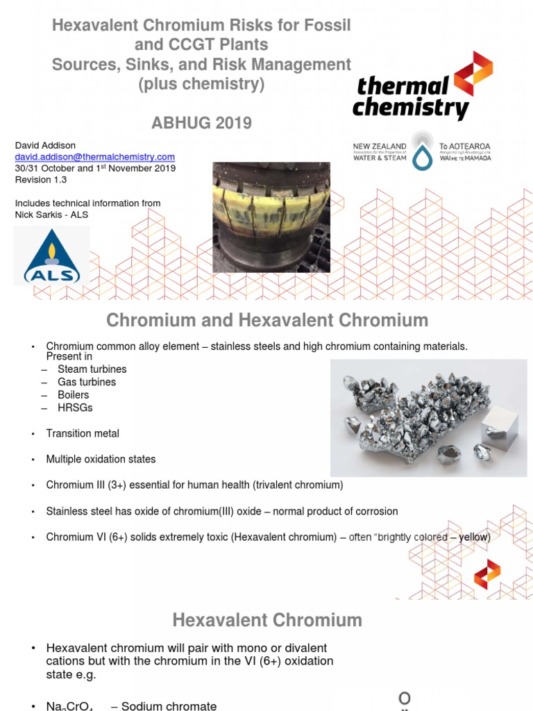 Understanding the Chemistry and Risk Management of Hexavalent Chromium ...