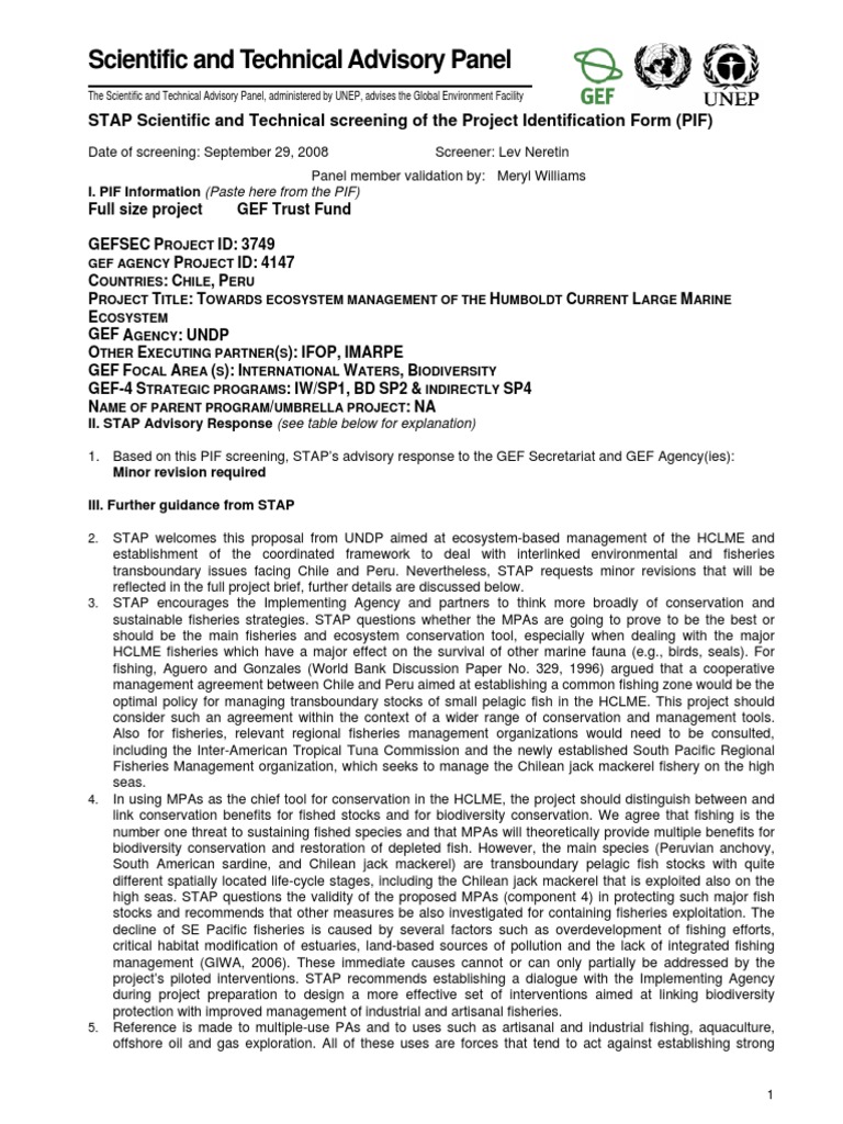 Scientific and Technical Advisory Panel | PDF | Global Environment ...