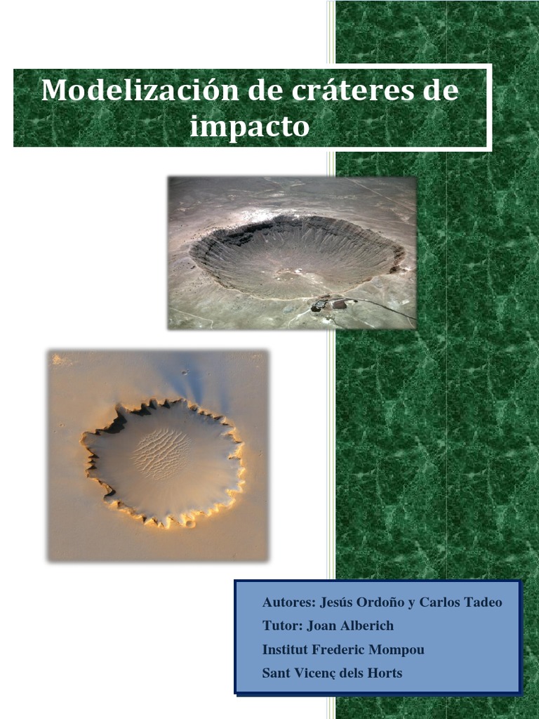 Modelizacion de Crateres de Impacto PDF | PDF | Cometa | Meteorito