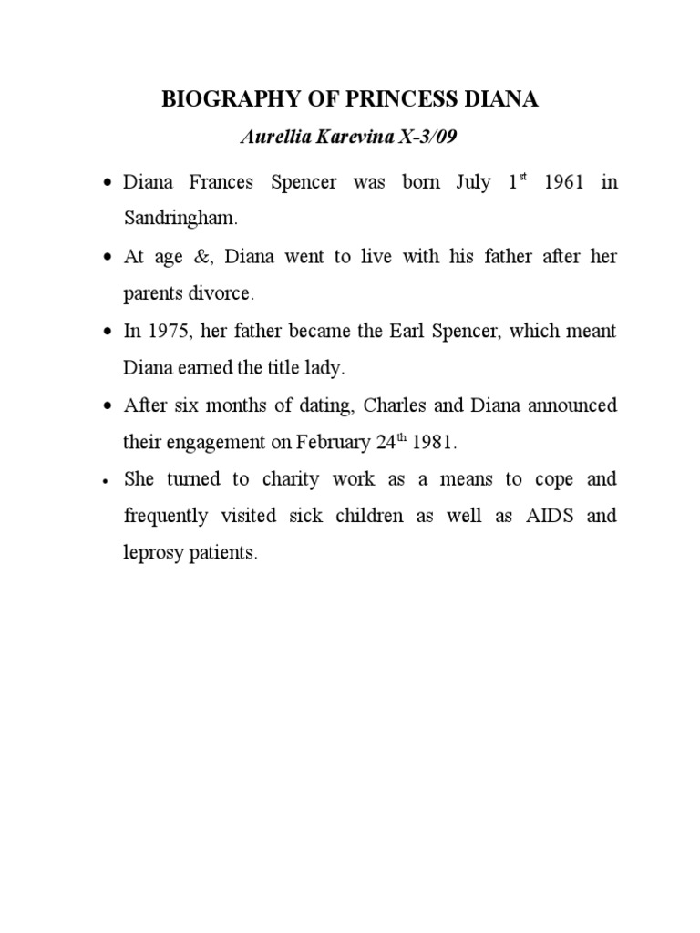 Biography of Princess Diana | PDF