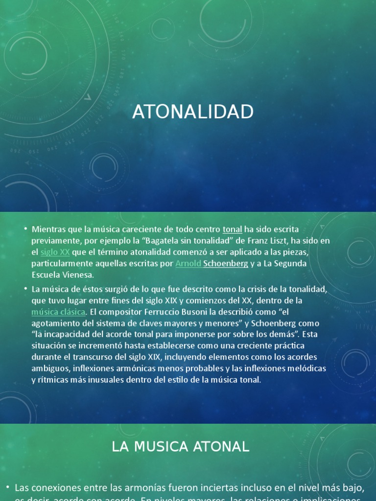 ATONALIDAD | PDF | Teoría musical | Música clásica