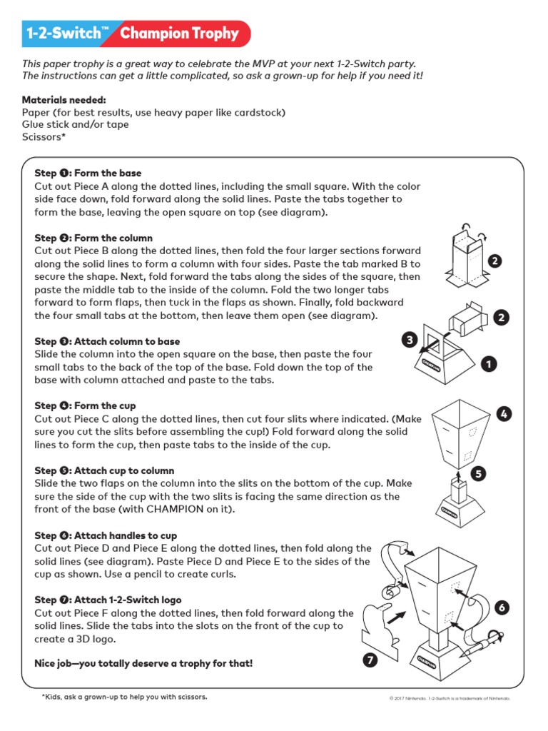 Nintendo Switch Paper Trophy | PDF | Leisure