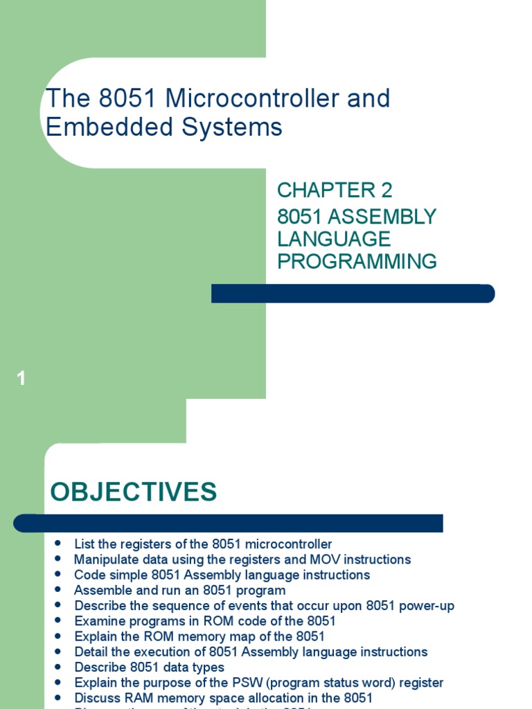 The 8051 Microcontroller and Embedded Systems: 8051 Assembly Language Programming | PDF ...
