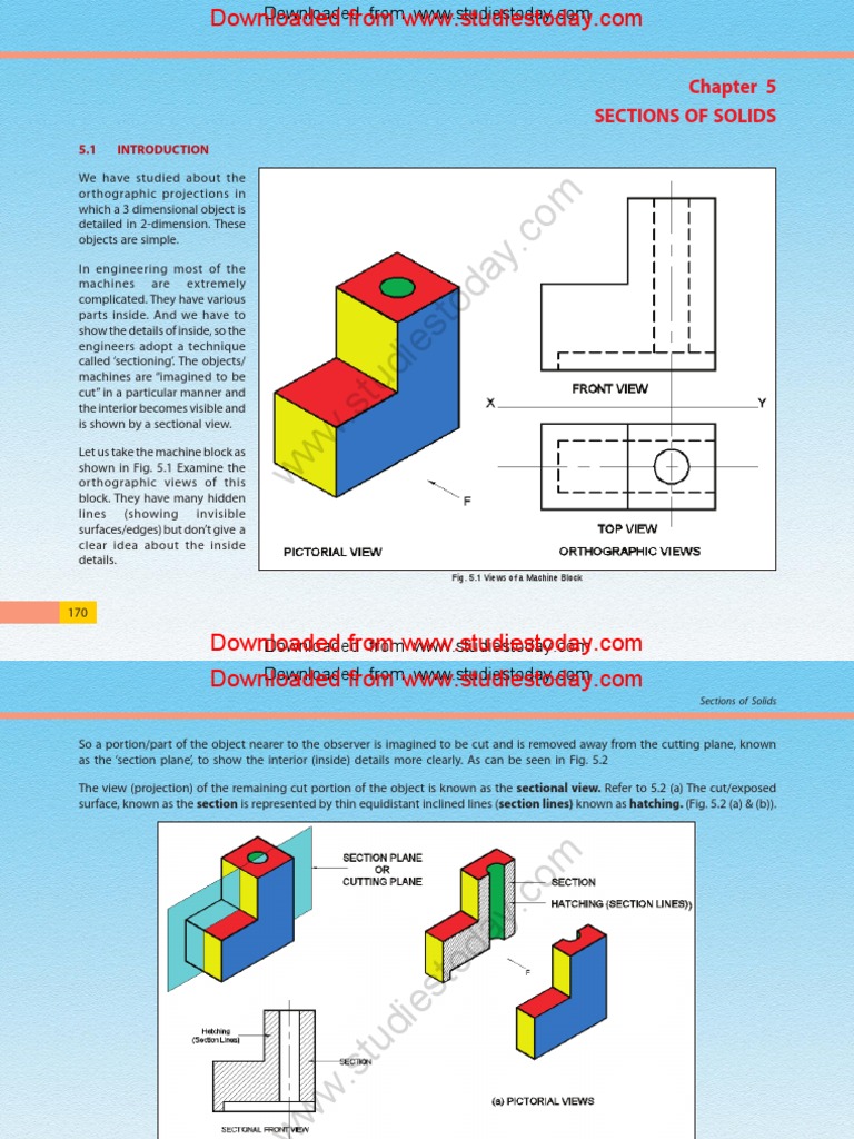 Section of Solids PDF | PDF | Circle | Geometry