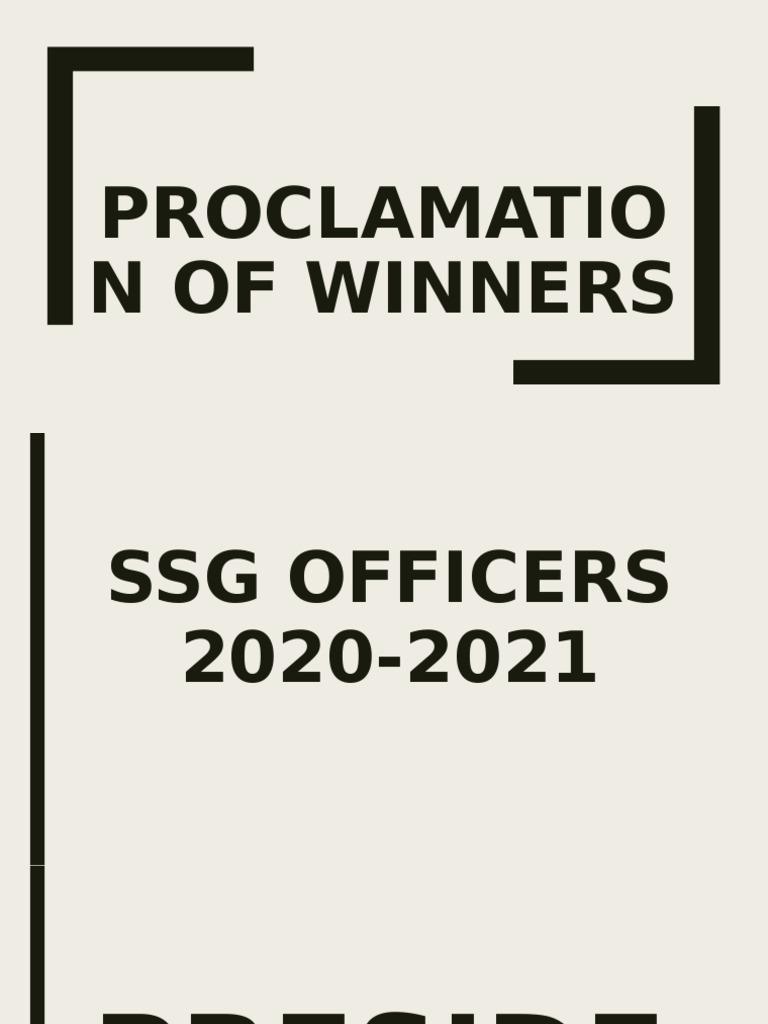 Proclamation of Winners | PDF