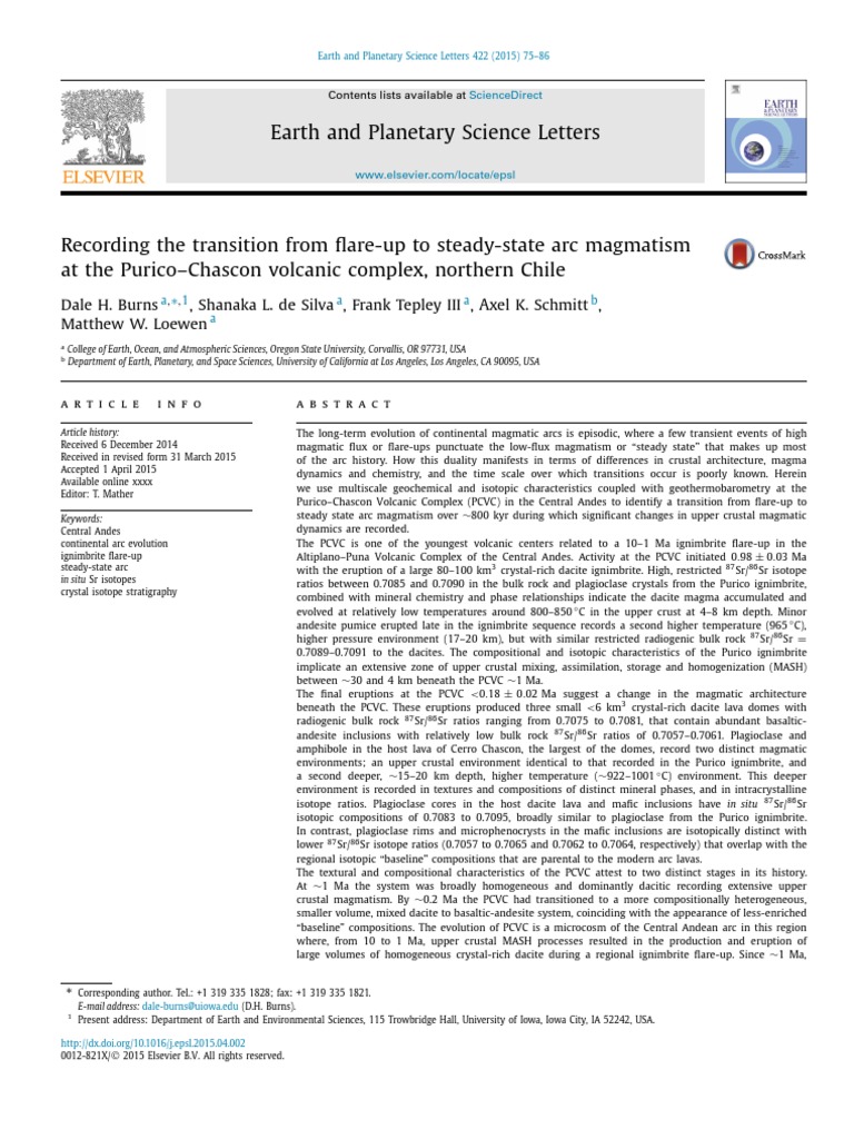 Earth and Planetary Science Letters | PDF | Igneous Rock | Magma