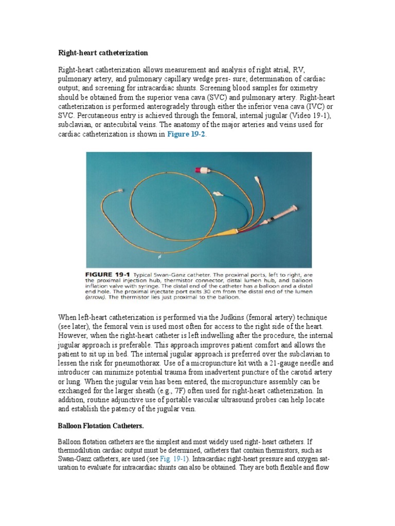Right Heart Catheterization | PDF | Cardiovascular System | Circulatory ...