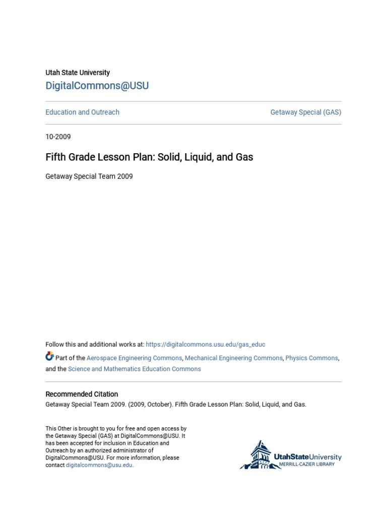 5th Grade Lesson: States of Matter | PDF | Ice | Liquids