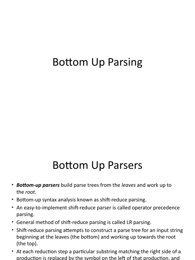 Bottom Up Parsing | PDF | Parsing | Metalogic