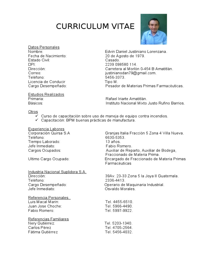 CV de Edvin Daniel Justiniano | PDF