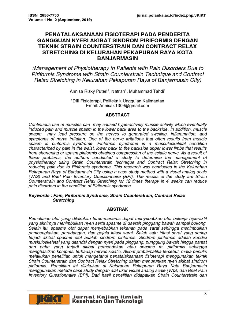 Penatalaksanaan Fisioterapi Pada Penderita Gangguan Nyeri Akibat ...