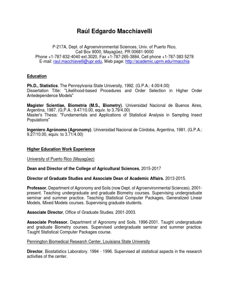 Curriculum | PDF | Biostatistics | Graduate School