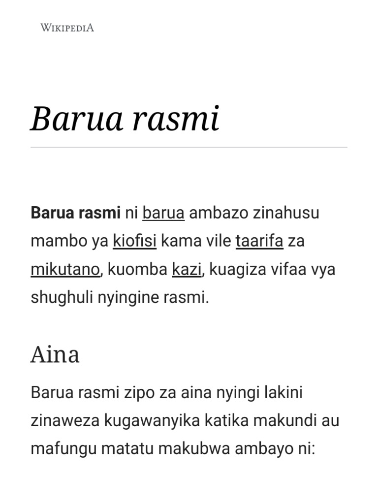 Barua Rasmi | PDF